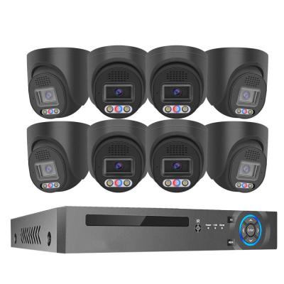 China Customizable 8 Channel 8MP 4K PoE NVR Kit with Red and Blue Light Alarm Outdoor Home CCTV IP Cameras for sale