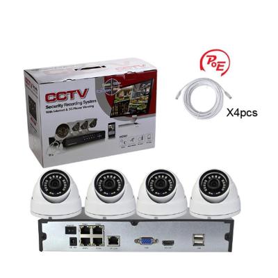 China 2MP HD IR Cut VandalProof POE IP Camera NVR Kit 4CH Outdoor Security System 30m IR for sale