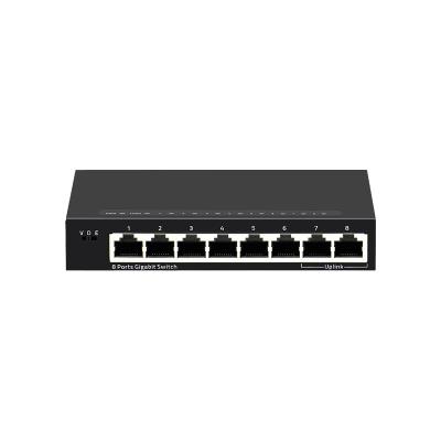 China 8-Port Gigabit Ethernet Network Switch with PoE QoS SNMP VLAN Functions FCC Certified and 10G Capacity Stackable Hub for sale