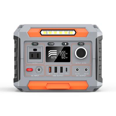 China Lithium Battery Portable Camping Power Supply 300W Dc output ABS Plastic Material for sale