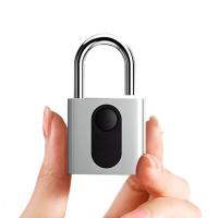 China Bike Fingerprint Unlock Security Zinc Alloy Smart Electronic Padlock Waterproof Anti-theft for sale