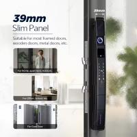 China Black Smart Door Lock with Camera and Fingerprint 3D Face Recognition TUYA Waterproof Lock for sale