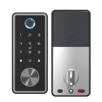 China Zinc Alloy Black Blue Tooth Smart Lock for WIFI Network Tuya APP Memory Card for sale