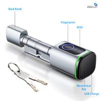 China WiFi Fingerprint Key Cylinder Door Lock for Steel Doors and Network Security System for sale