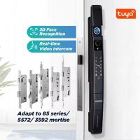 China Waterproof IP 64 Wifi Aluminum 3D Face Recognition TUYA Smart Door Lock for Home Hotel for sale