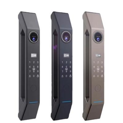 China Card Unlock Smart Doorlock with Camera Automatic Cat Eye and Fingerprint APP Intercom for sale