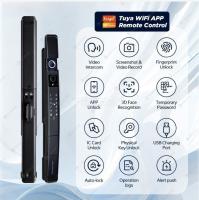 China Waterproof IP 64 Wifi Black 3D Face Recognition Smart Door Lock Camera with TUYA App for sale