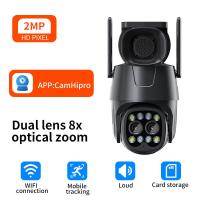 China 2.8 8mm Dual Lens PTZ IP Camera with Hybrid Zoom Human Detection and Audio Capability for sale
