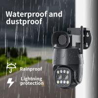 China 2.8 8mm Dual Lens PTZ IP Camera with Hybrid Zoom Human Detection and Audio Capability for sale