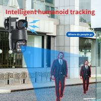 China 2.8 8mm Dual Lens PTZ IP Camera with Hybrid Zoom Human Detection and Audio Capability for sale