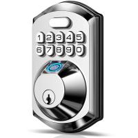 China Keyless Entry Fingerprint Door Lock Tuya Smart Memory Card Data Storage Option Grey for sale