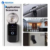 China Fingerprint Reader WiFi Connectivity Deadbolt for Home Hotel Apartments Office Black for sale
