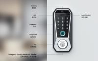 China Tuya WIFI Digital Smart Door Lock with Memory Card Data Storage and Fingerprint Access for sale
