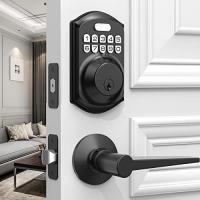 China Competitive Home Tuya Electric Fingerprint Keyless Door Handle Smartlife Lock Door Set for sale