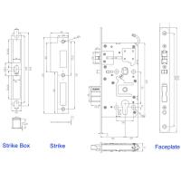 China Silver European Standard EN12209 Motor Inside Electronic Lock Body Mortise Metal Lock for sale