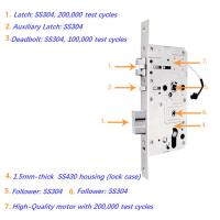 China Silver European Standard EN12209 Motor Inside Electronic Lock Body Mortise Metal Lock for sale