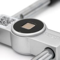 China Smart Glass Door Fingerprint Door Lock with Micro USB Recharge and Zinc Alloy Material for sale