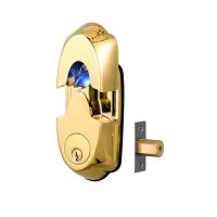 China Wood Door High Security Gold Color Waterproof Sliding Smart Fingerprint Door Lock 42.1 * 35.6 * 51.5 cm for sale