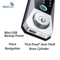 China Zinc Alloy Newest USB Recharge Biochemical Fingerprint Password Gate Smart Door Lock for sale