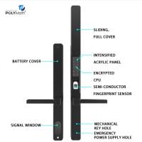 China Blue Tooth Network Aluminum Door Tuya Waterproof Fingerprint Lock BLE WIFI Smart Door Lock for sale
