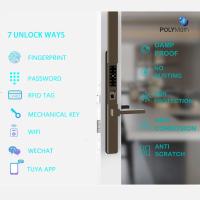 China Digital Keyless Waterproof Tuya WiFi App Smart Door Lock Biometric Fingerprint Handle for sale