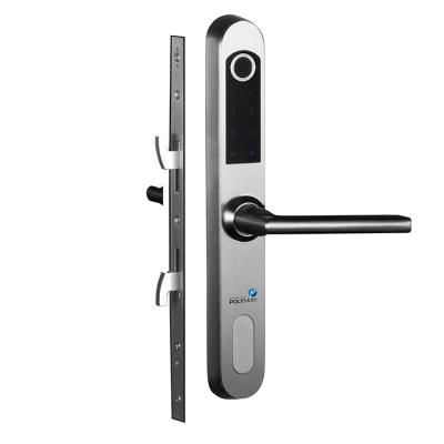 China Smart and Secure Waterproof Digital Biometric Handle Fingerprint Door Lock with Alarm for sale