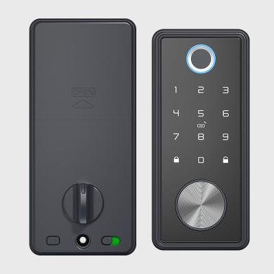 China Aluminum Door TUYA Smart Lock with Fingerprint Recognition and Memory Card Storage for sale