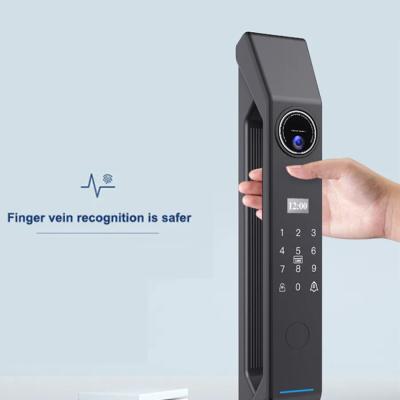 China Silver Blue Mocha Digital Smart Door Lock Fingerprint/Password/Card Unlock 100 Capacity for sale