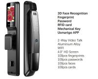 China Enhanced Security 3D Face Recognition Smart Door Lock with Camera and Wifi Connectivity for sale