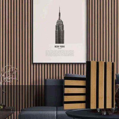 China Wood Slat Acoustic Wall Panel for Noise Reduction and Sound Absorption in Offices for sale