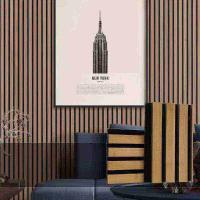 China Modern Design Fireproof and Waterproof Polyester Fiber Acoustic Wood Slat Wall Panels for sale