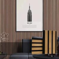 China Fireproof and Waterproof Polyester Fibre Slat Acoustic Panels for Noise Reduction for sale