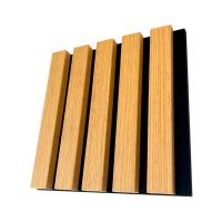China Reduce Noise with Modern Polyester Fiber Fireproofing Sound-Absorbing Ceiling Wood Slats Wall Acoustic Panels for sale