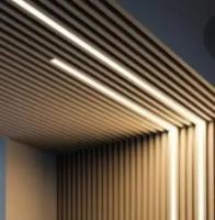 China Reduce Noise with Modern Polyester Fiber Fireproofing Sound-Absorbing Ceiling Wood Slats Wall Acoustic Panels for sale