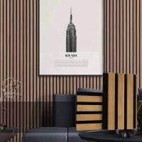 China Polyester Fiber Wood Bedroom Board Veneer Slats Wood Acoustic Panels Grille Type Sound-Absorbing Board for sale