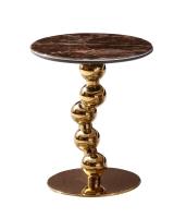 China PC59-1 Indoor Side Table Elegant and Functional Design Golden Sphere Marble Side Table for sale