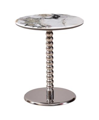 China PC51 Indoor Small Accent Table Incorporating Stainless Steel Base for sale
