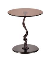 China PC50G Twisted Chrome Clear Glass Side Table for sale