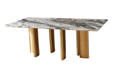 China T1054 Living Room Furniture Coffee Table Luxury Emerald Green Marble Dining Table for sale
