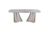 China T1056 Luxury Curved Brass Base Marble coffee Table Sculptural Wave Brushed Gold Base Marble coffee Table for sale
