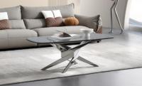 China T1035 Living Room Furniture Coffee Table 1300x700x450mm Modern Stainless steel Base Tempered Glass Coffee Table for sale