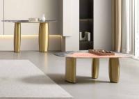 China T1031 Luxury Marble Console Table with Sculptural Hourglass Gold Legs for sale