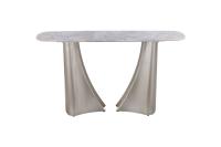 China T1056 Hallway Console Table for General Home Furniture Sculptural Inverted V Bronze Marble Console Table for sale