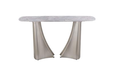 China T1056 Hallway Console Table for General Home Furniture Sculptural Inverted V Bronze Marble Console Table for sale