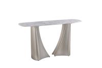 China T1056 Hallway Console Table for General Home Furniture Sculptural Inverted V Bronze Marble Console Table for sale