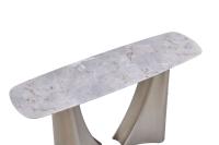 China T1056 Hallway Console Table for General Home Furniture Sculptural Inverted V Bronze Marble Console Table for sale