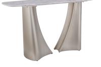 China T1056 Hallway Console Table for General Home Furniture Sculptural Inverted V Bronze Marble Console Table for sale