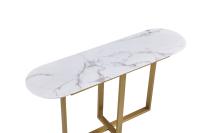 China T961-1 Irregular luxury console table modern console table Gold Frame Oval Marble Console Table for sale