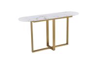 China T961-1 Irregular luxury console table modern console table Gold Frame Oval Marble Console Table for sale