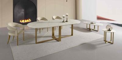 China T961-1 Modern Dining Table Featuring Stainless Steel Frame for sale